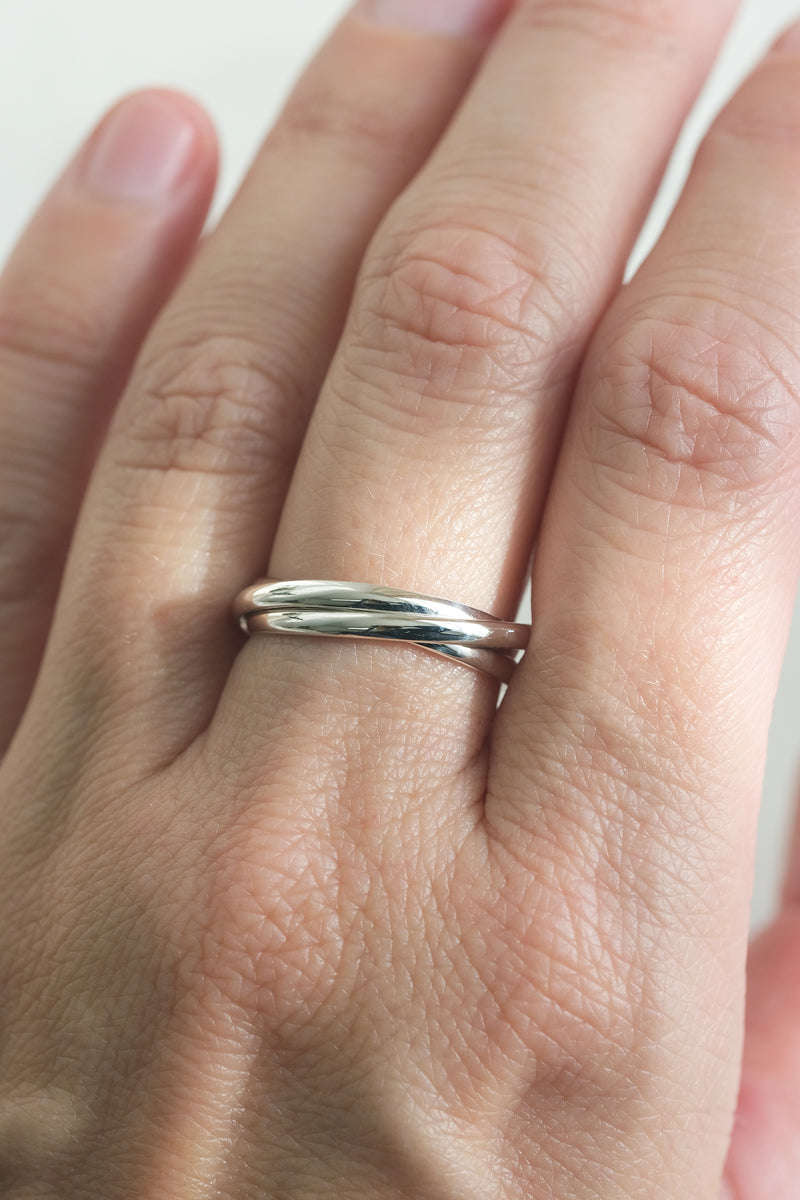 SAMPLE // Crossed ring bands // Silver – Maksym Joaillerie